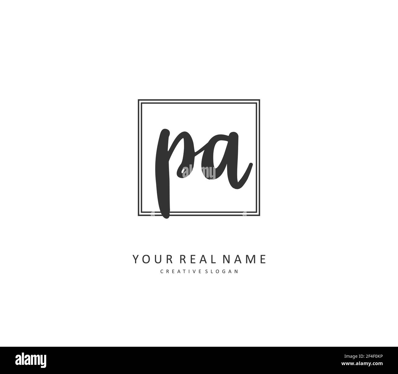 P A PA Initial letter handwriting and signature logo. A concept ...