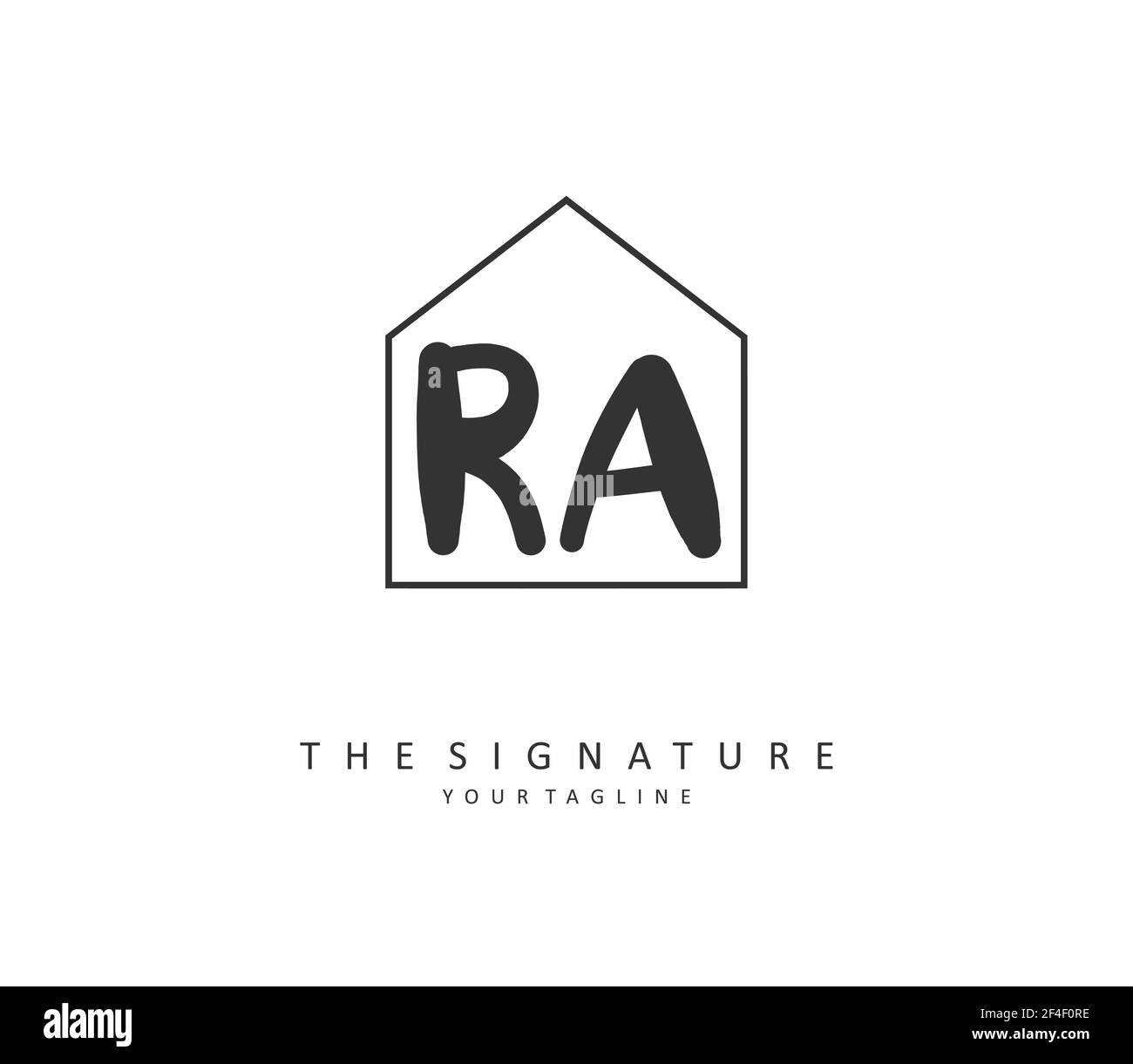 R A RA Initial letter handwriting and signature logo. A concept ...