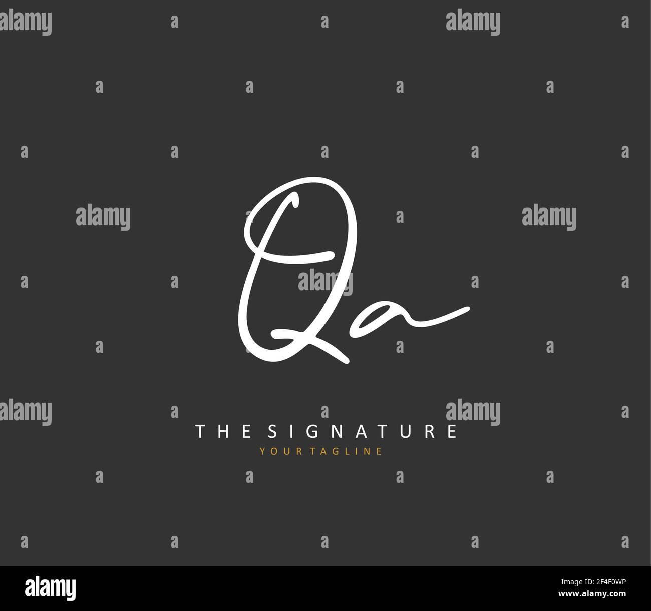 Q A QA Initial letter handwriting and signature logo. A concept ...