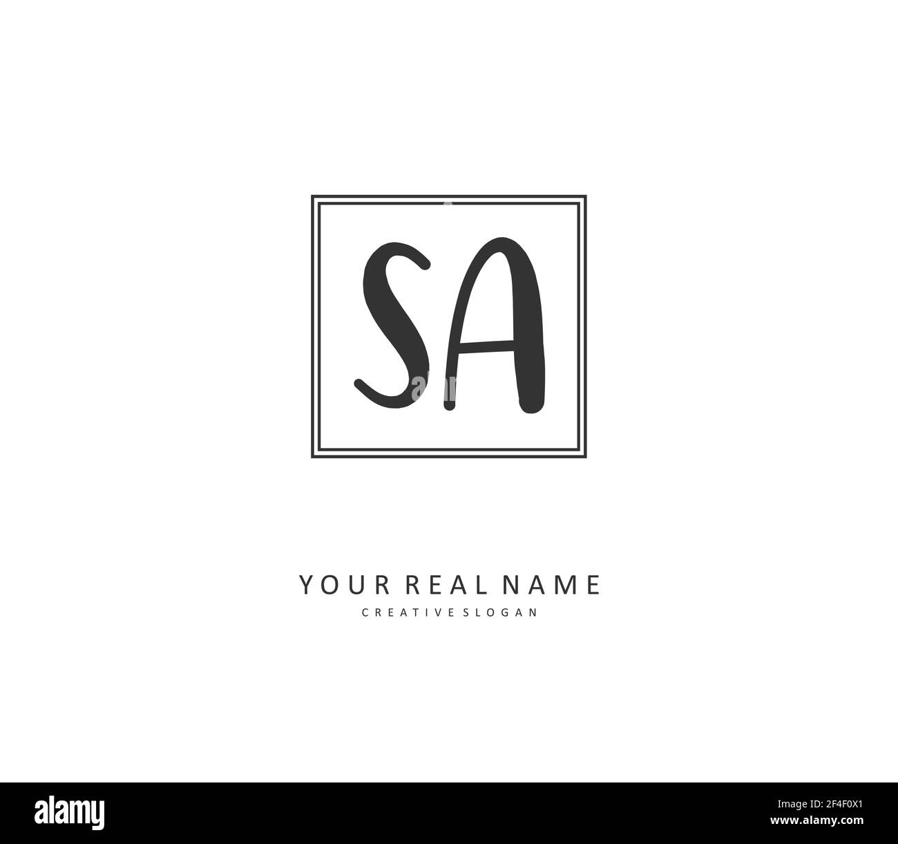 SA Initial letter handwriting and signature logo. A concept handwriting ...