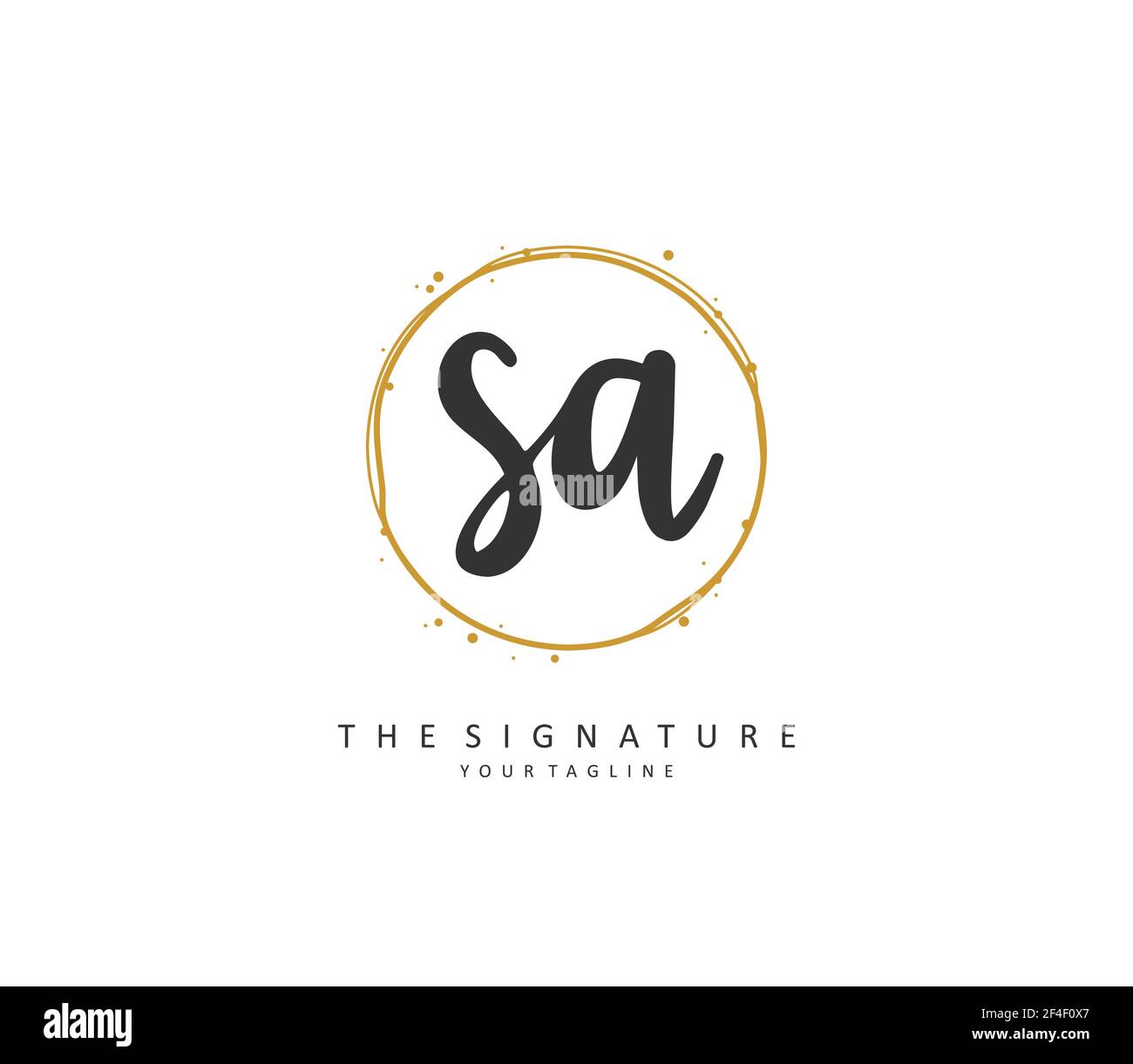 SA Initial letter handwriting and signature logo. A concept handwriting ...