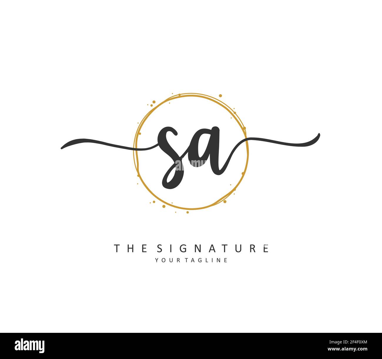 SA Initial letter handwriting and signature logo. A concept handwriting ...