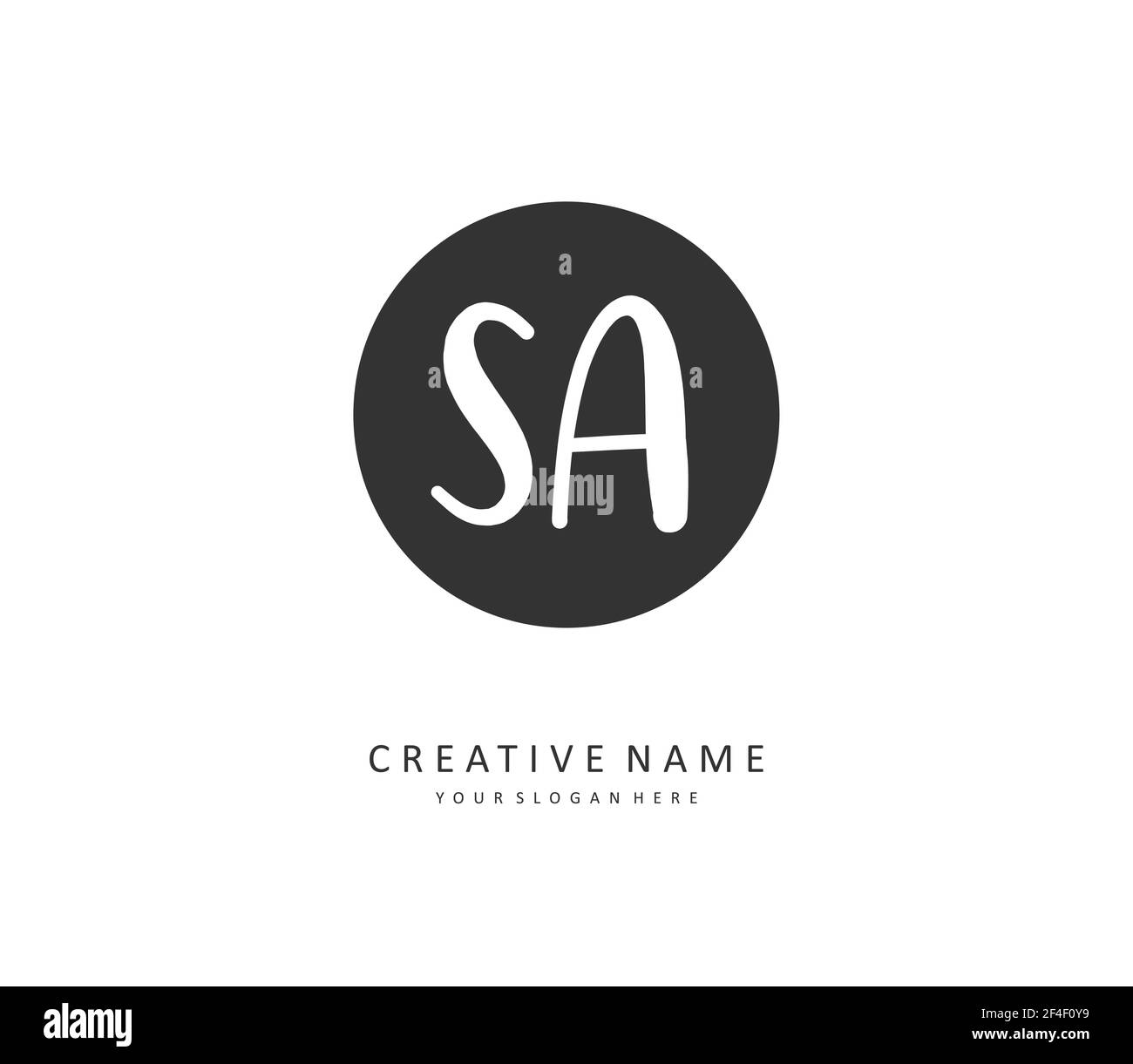 SA Initial letter handwriting and signature logo. A concept handwriting ...