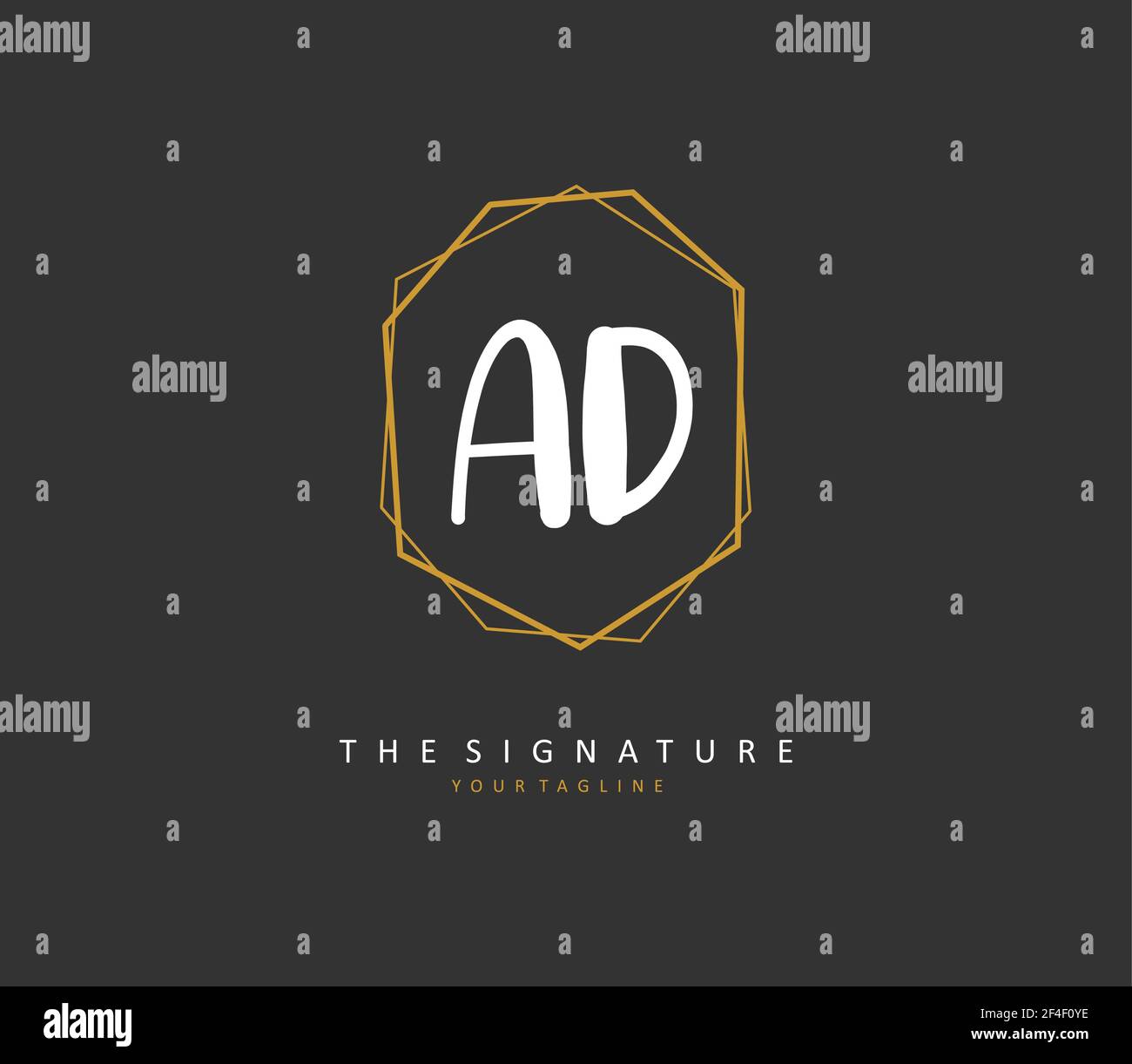 AD Initial letter handwriting and signature logo. A concept handwriting ...