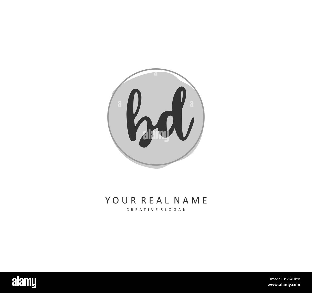 BD Initial letter handwriting and signature logo. A concept handwriting ...