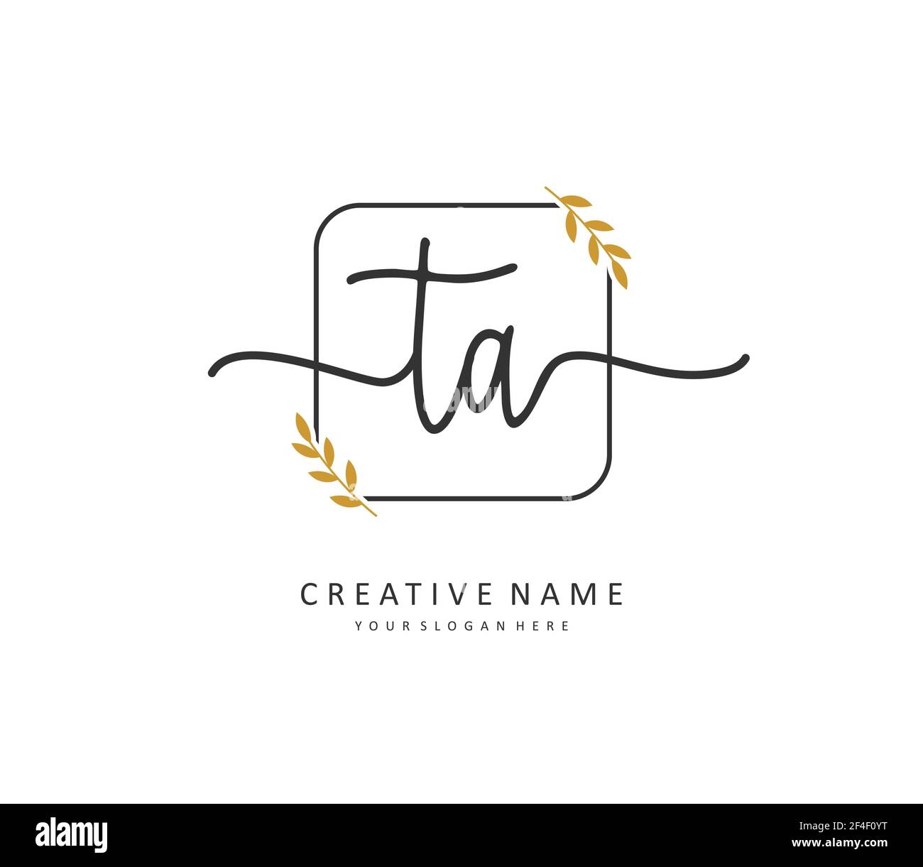 T A TA Initial letter handwriting and signature logo. A concept ...