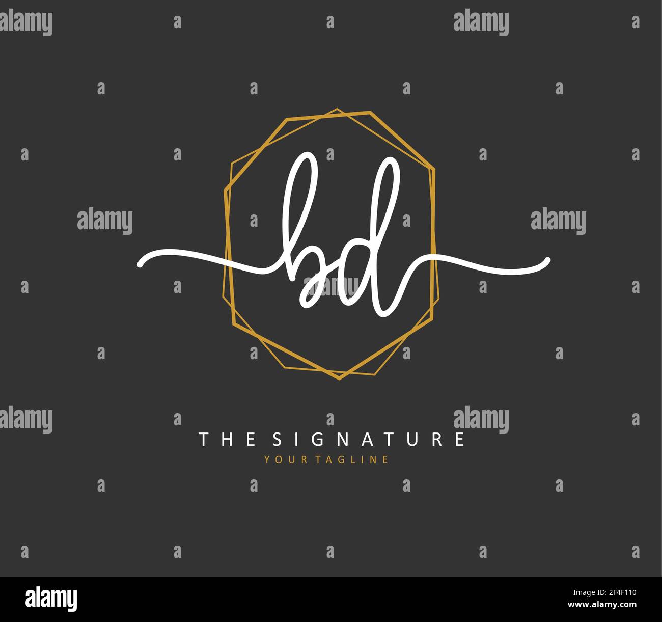 BD Initial letter handwriting and signature logo. A concept handwriting ...