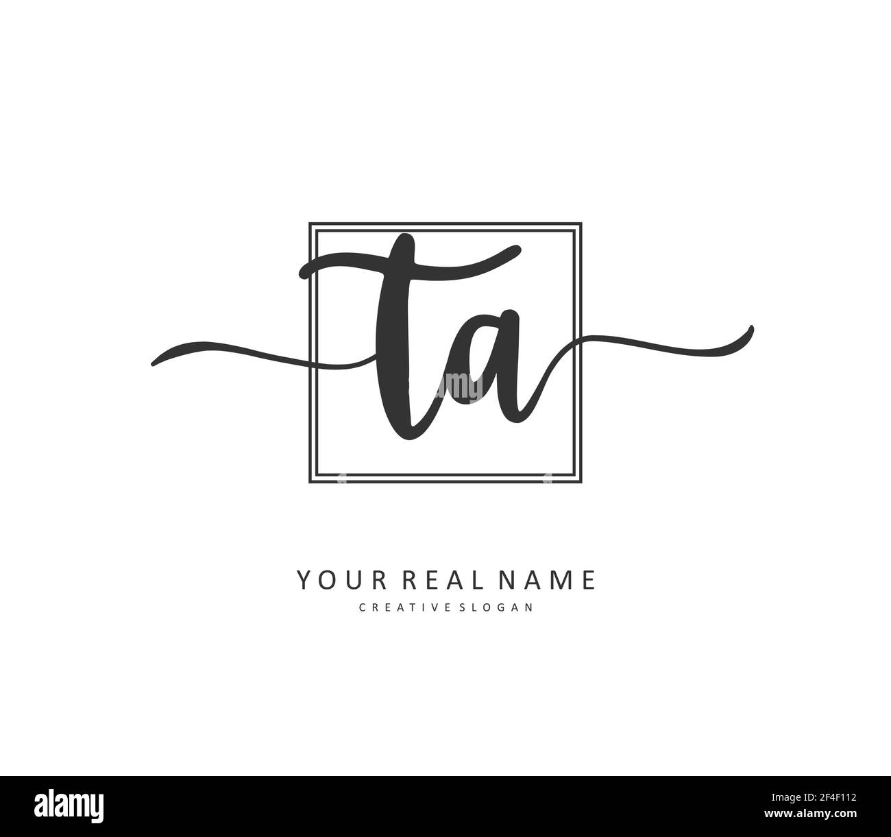 T A TA Initial letter handwriting and signature logo. A concept ...