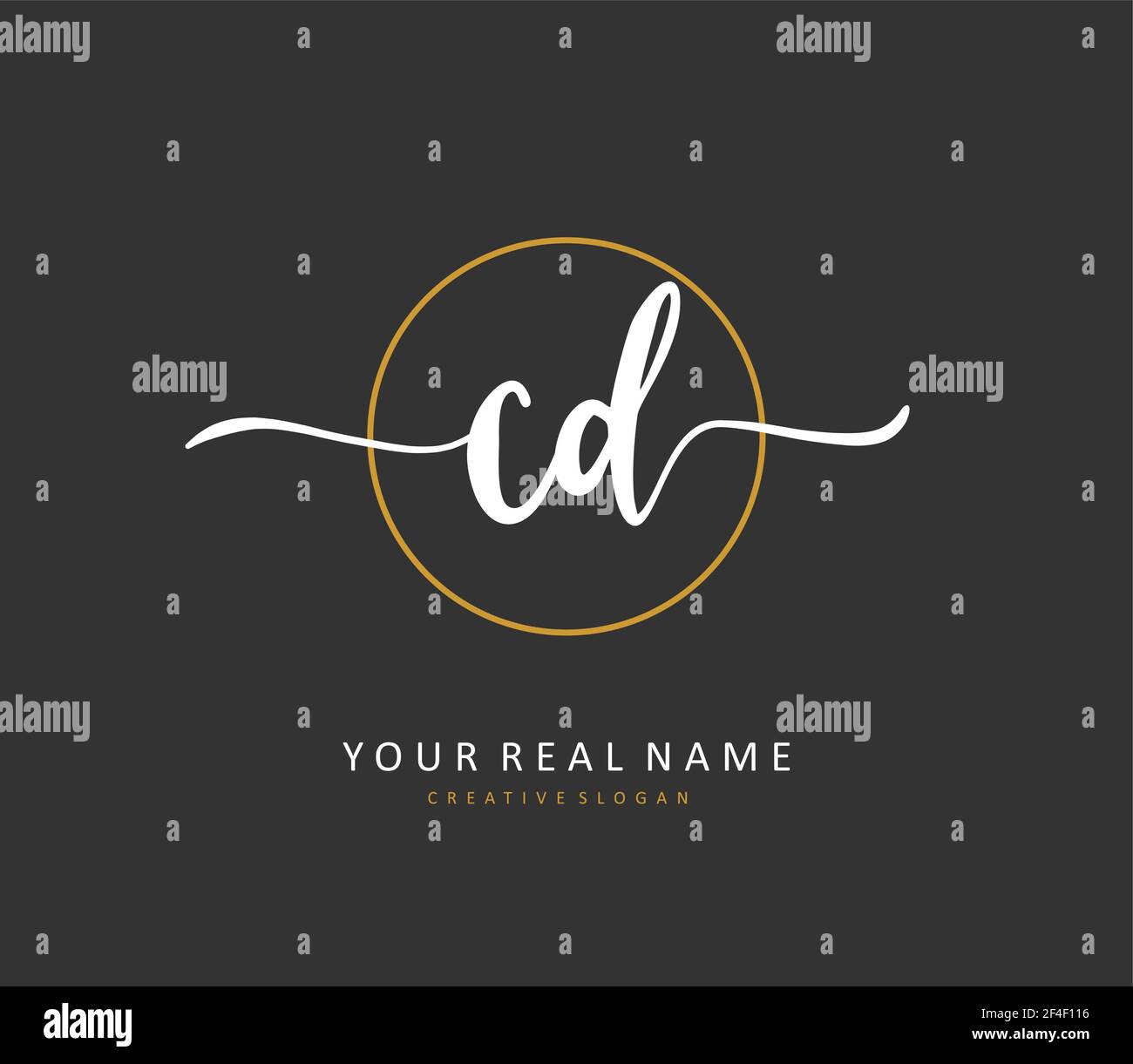 CD Initial letter handwriting and signature logo. A concept handwriting initial logo with ...
