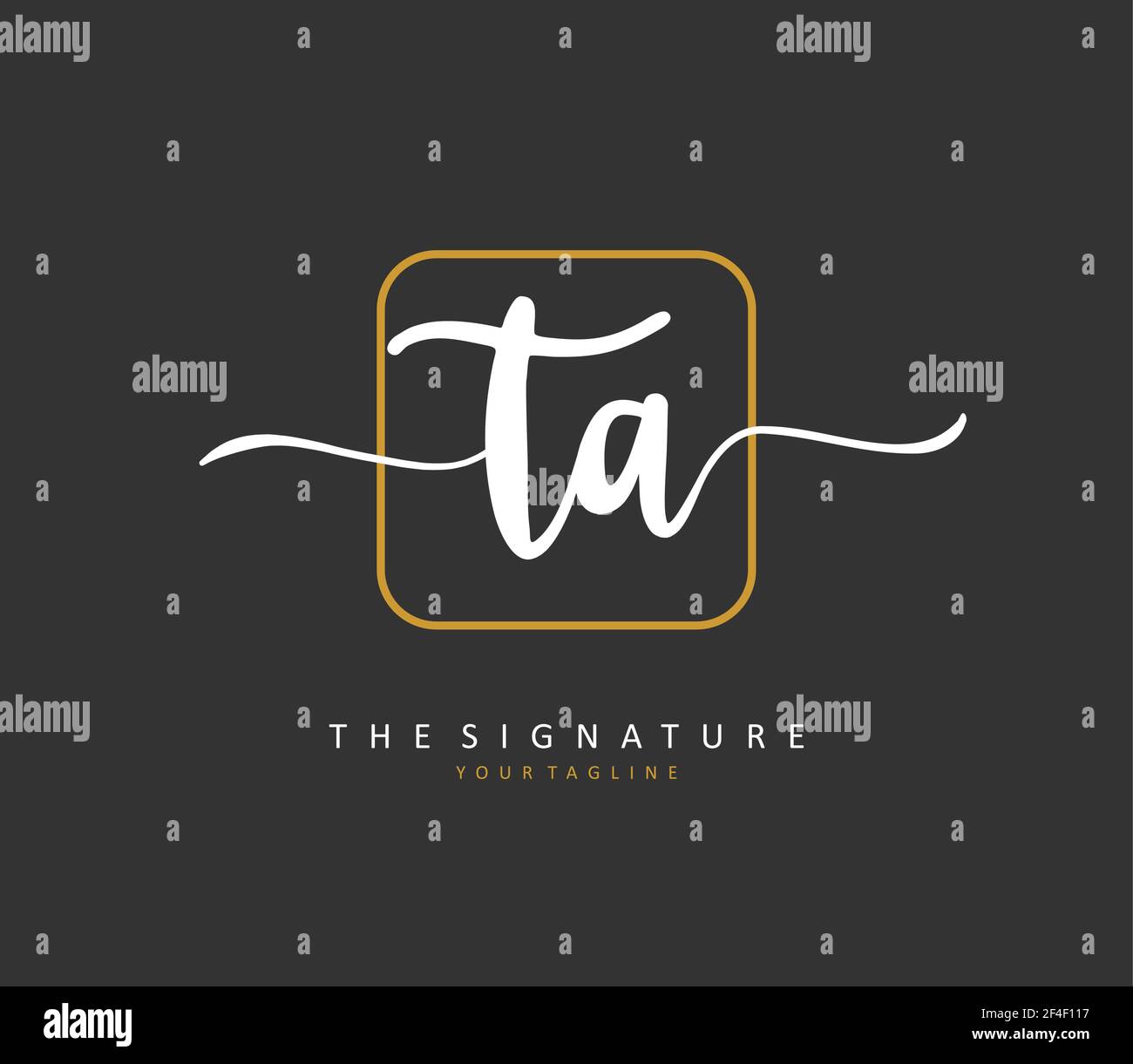 T A TA Initial letter handwriting and signature logo. A concept ...