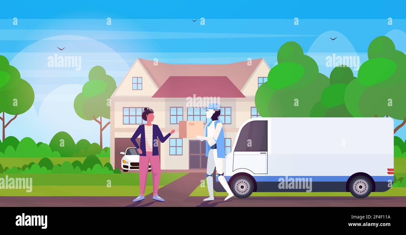 Delivery van cartoon robot hi-res stock photography and images - Alamy