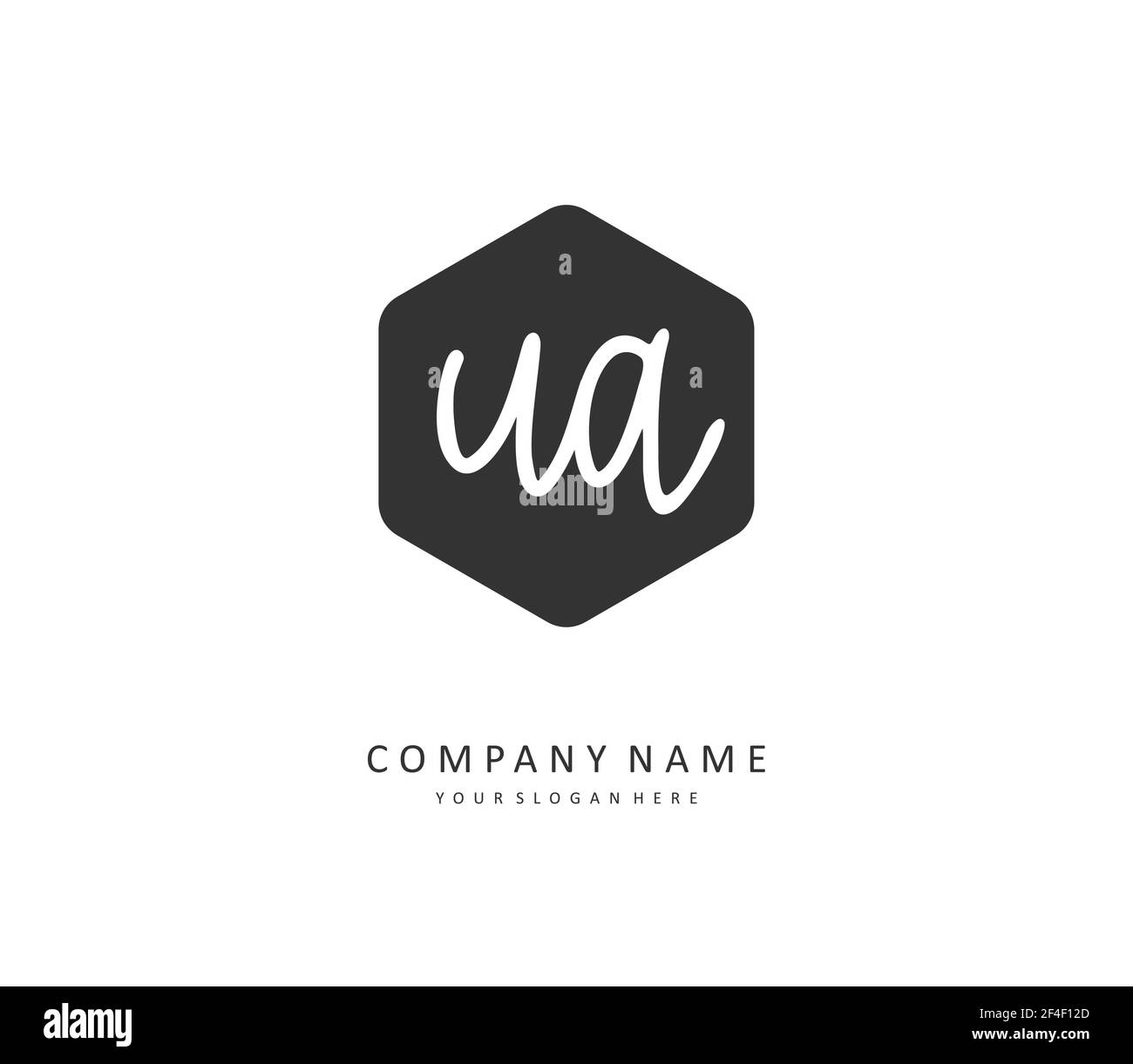 U A UA Initial letter handwriting and signature logo. A concept ...