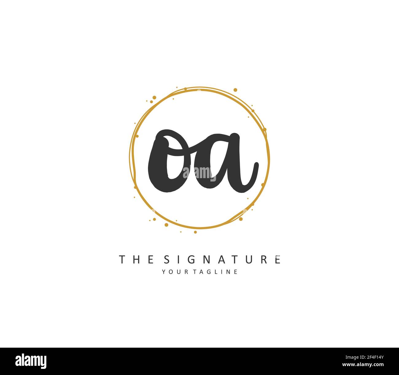 O A OA Initial letter handwriting and signature logo. A concept ...