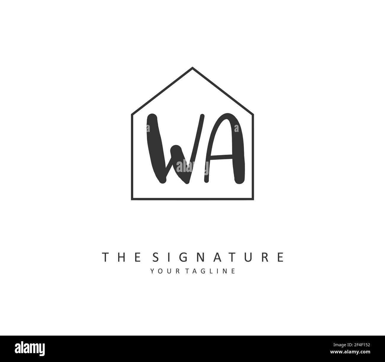 W A WA Initial letter handwriting and signature logo. A concept ...