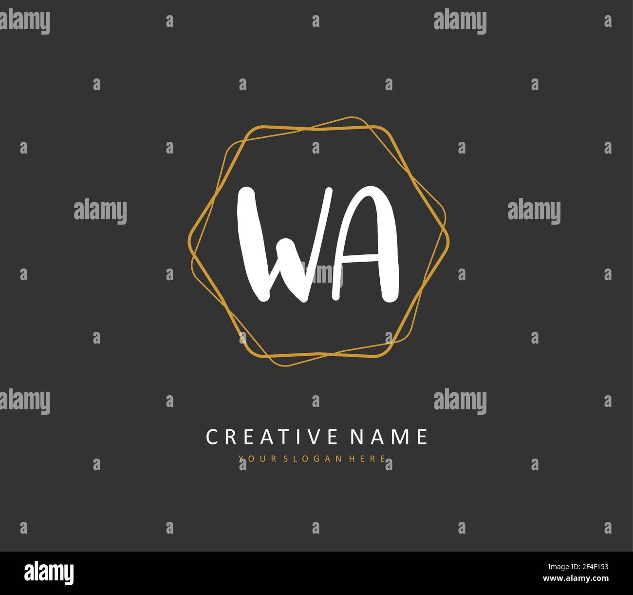 W A WA Initial letter handwriting and signature logo. A concept ...