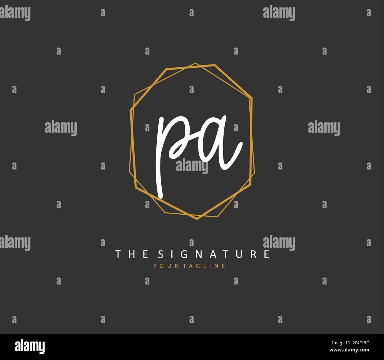 P A PA Initial letter handwriting and signature logo. A concept ...
