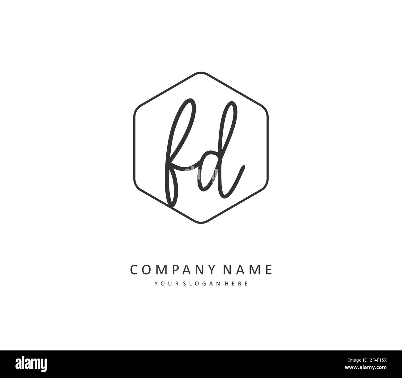 FD Initial letter handwriting and signature logo. A concept handwriting ...
