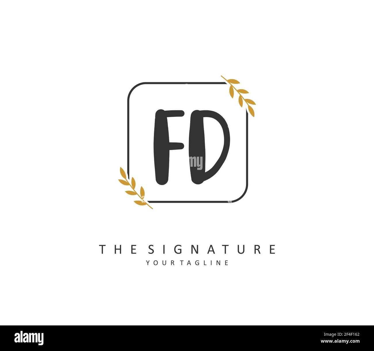 FD Initial letter handwriting and signature logo. A concept handwriting ...