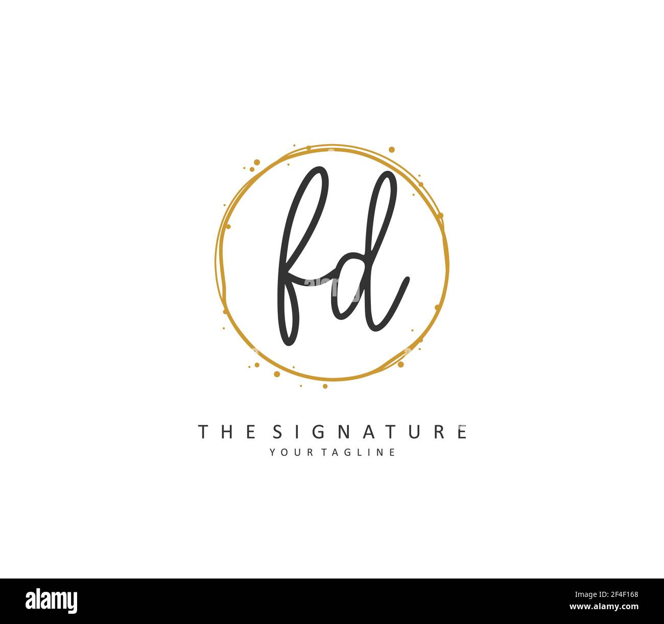 FD Initial letter handwriting and signature logo. A concept handwriting ...