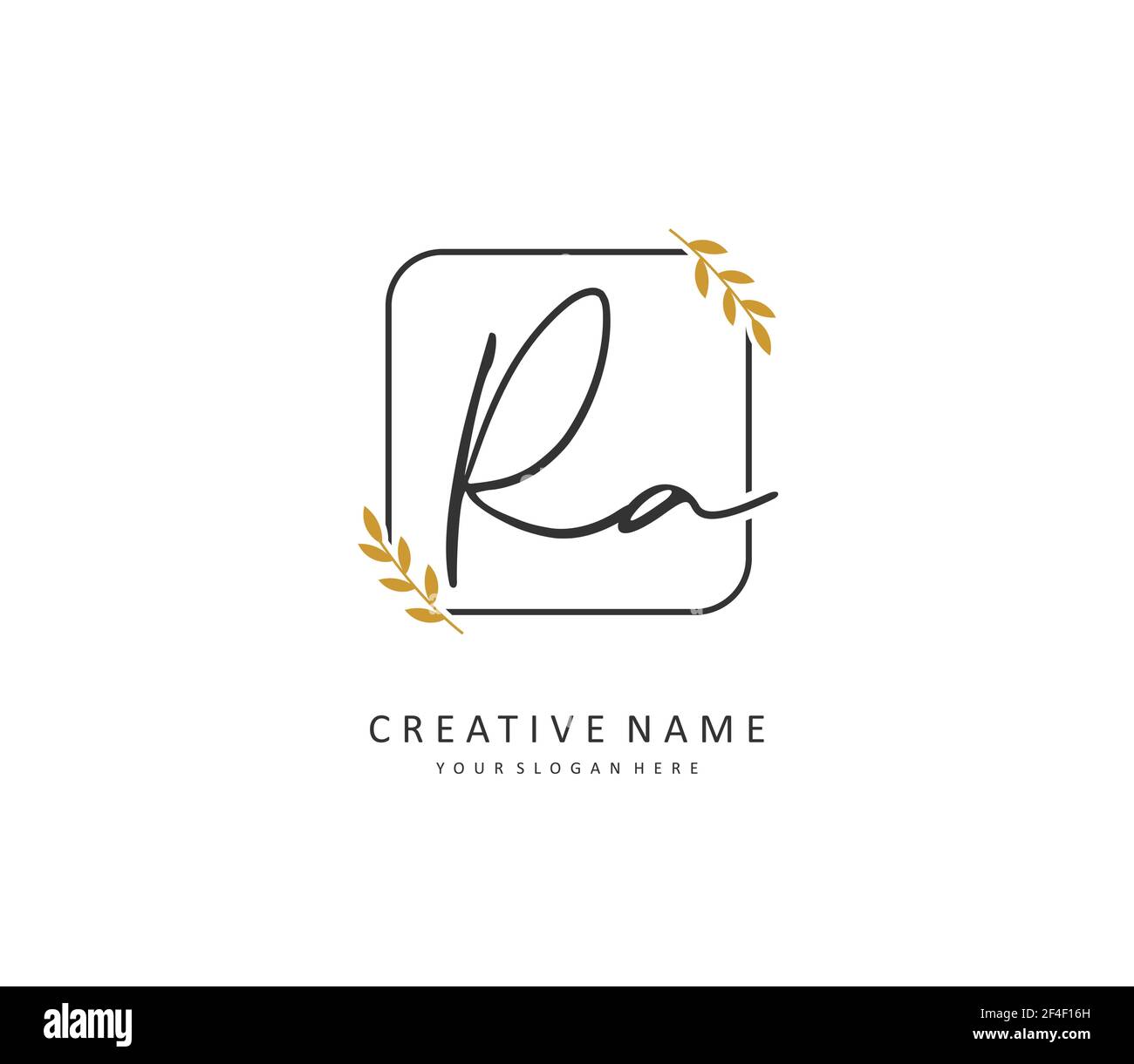 R A RA Initial letter handwriting and signature logo. A concept ...