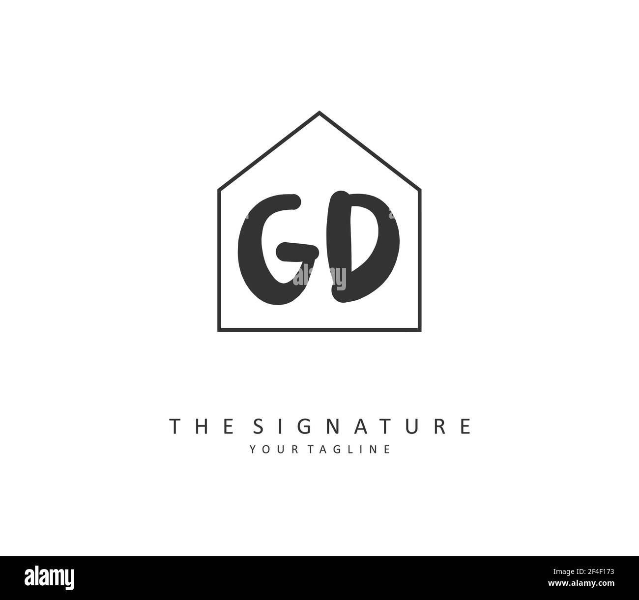 GD Initial letter handwriting and signature logo. A concept handwriting initial logo with ...