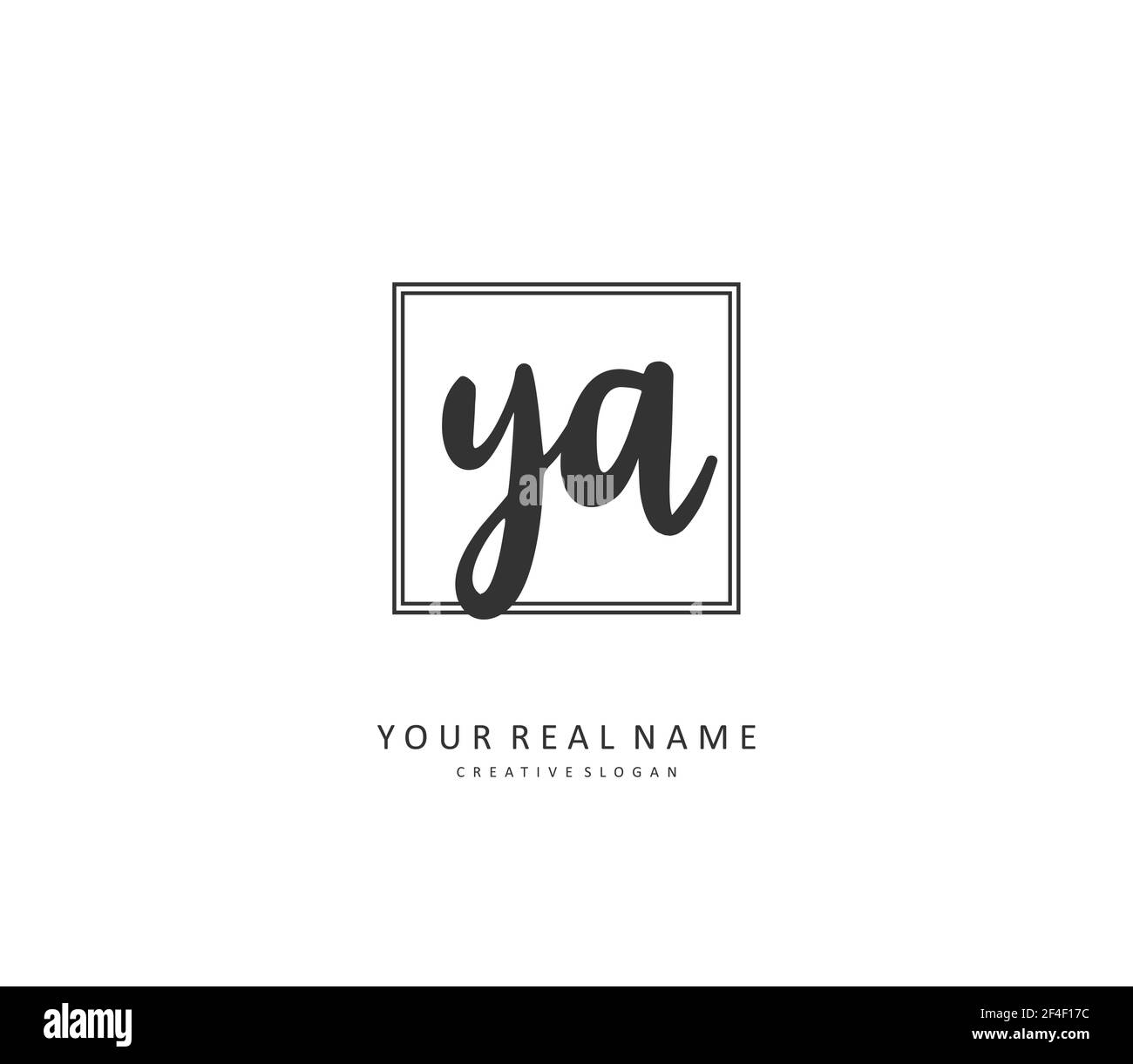 YA Initial letter handwriting and signature logo. A concept handwriting ...