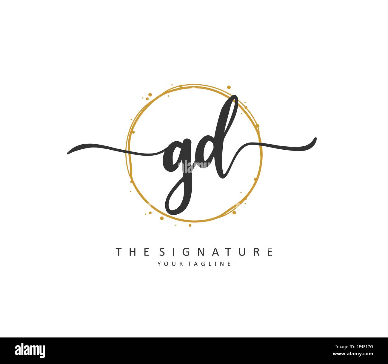 GD Initial letter handwriting and signature logo. A concept handwriting initial logo with ...