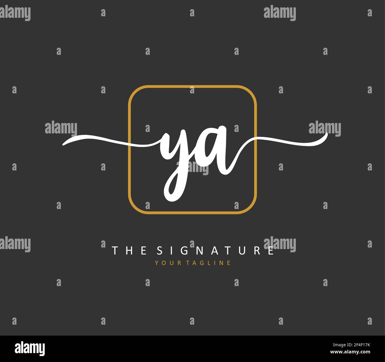 YA Initial letter handwriting and signature logo. A concept handwriting ...