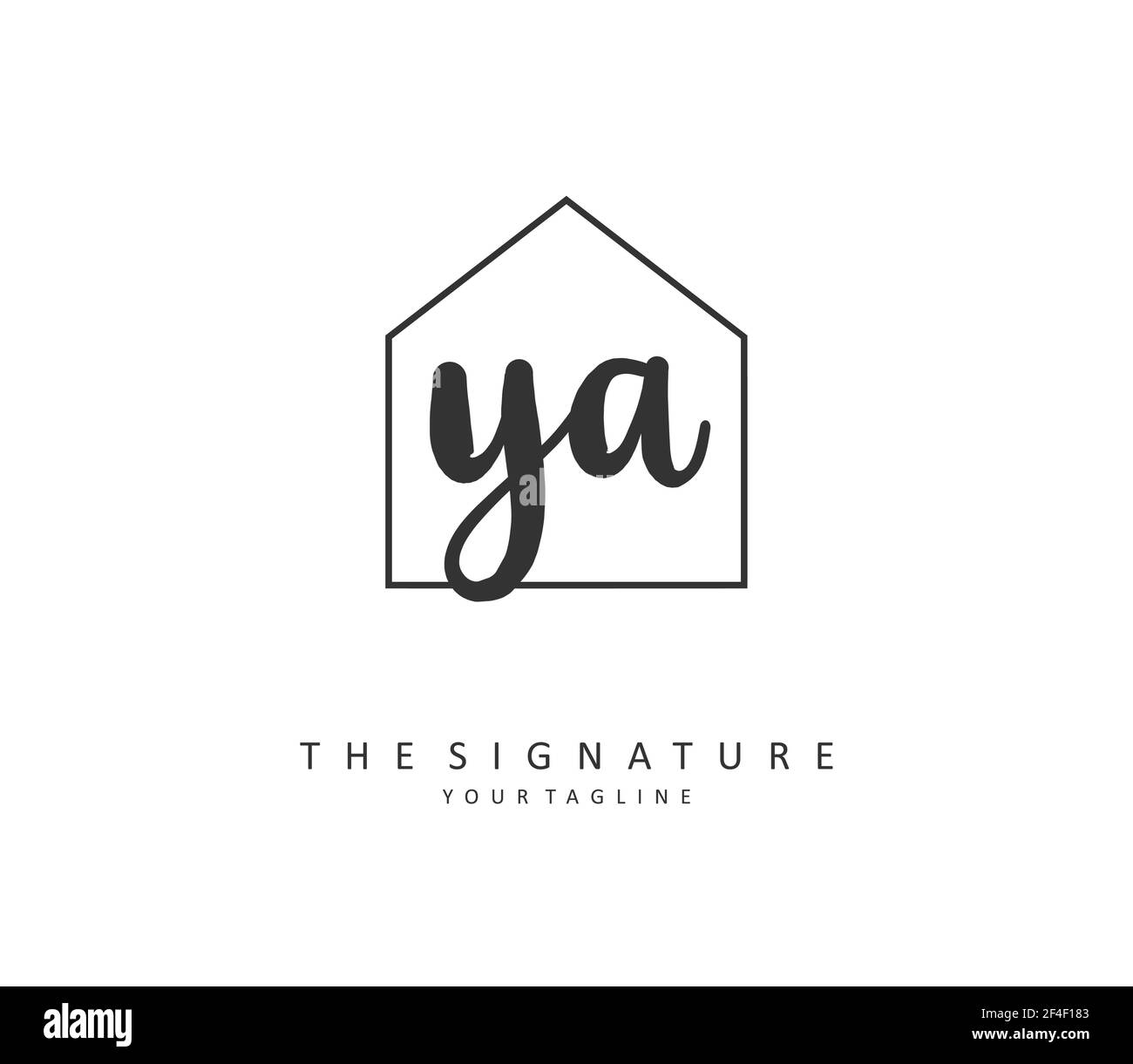 YA Initial letter handwriting and signature logo. A concept handwriting ...