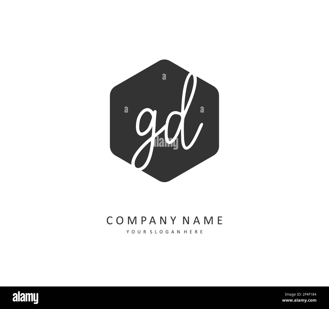 GD Initial letter handwriting and signature logo. A concept handwriting ...