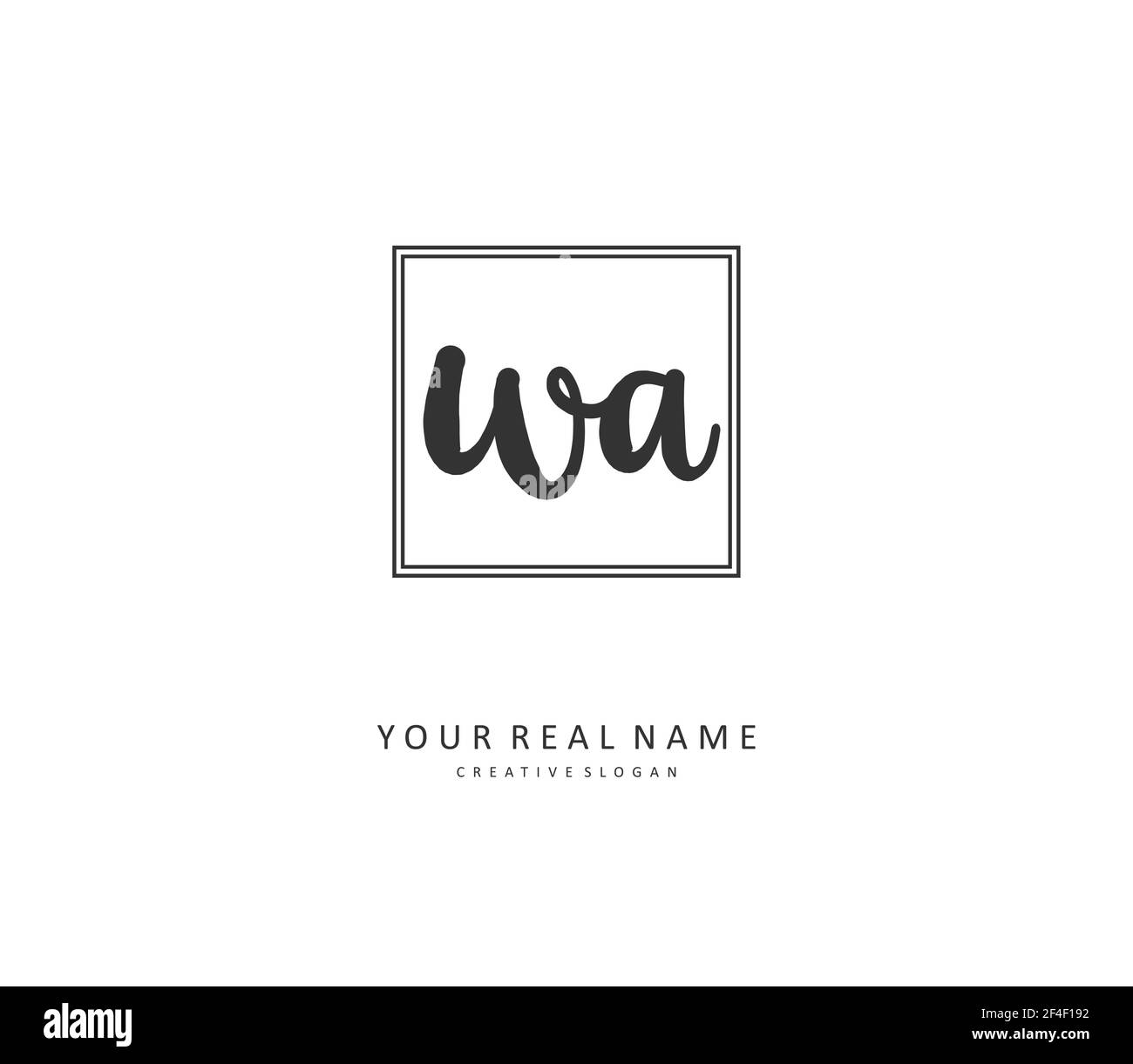 W A WA Initial letter handwriting and signature logo. A concept ...