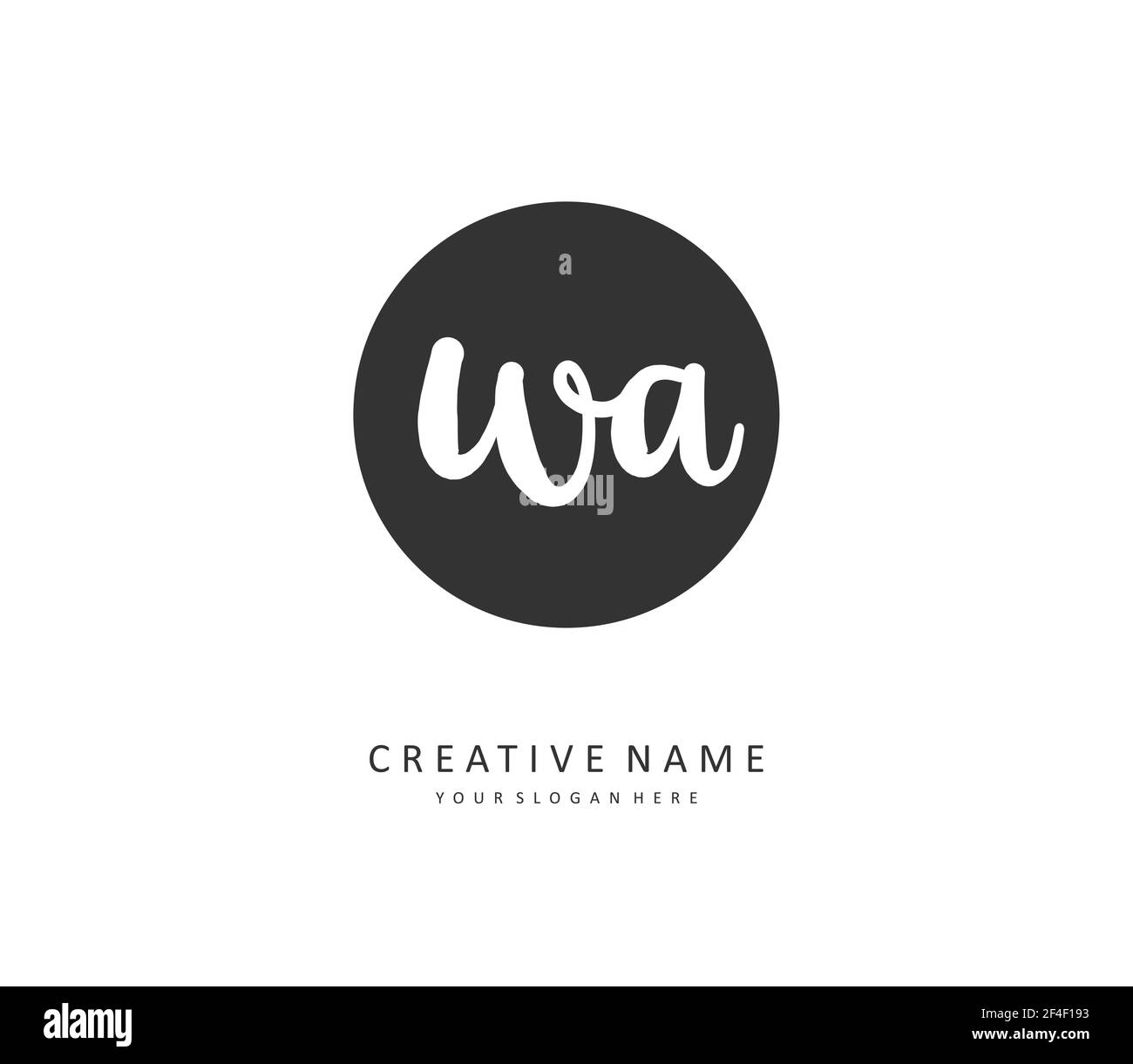 W A WA Initial letter handwriting and signature logo. A concept ...