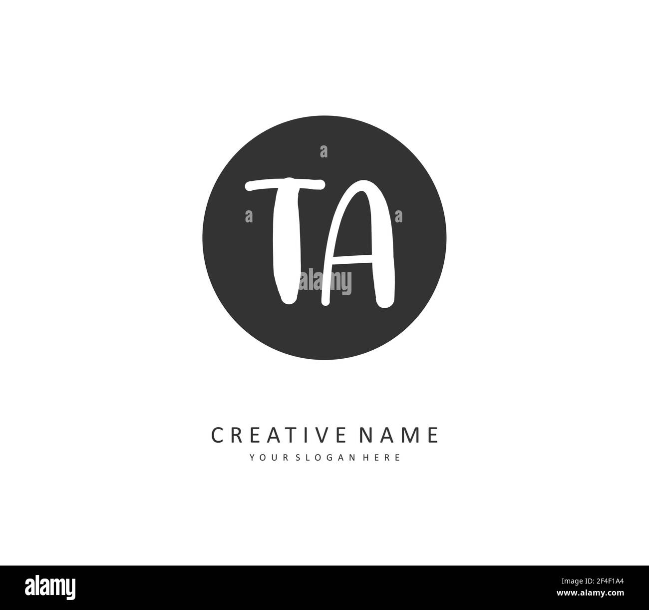 T A TA Initial letter handwriting and signature logo. A concept ...