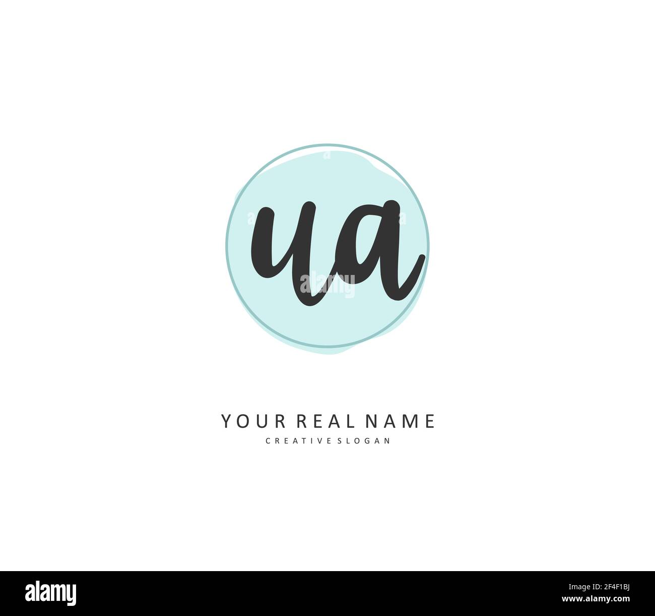 U A UA Initial letter handwriting and signature logo. A concept ...