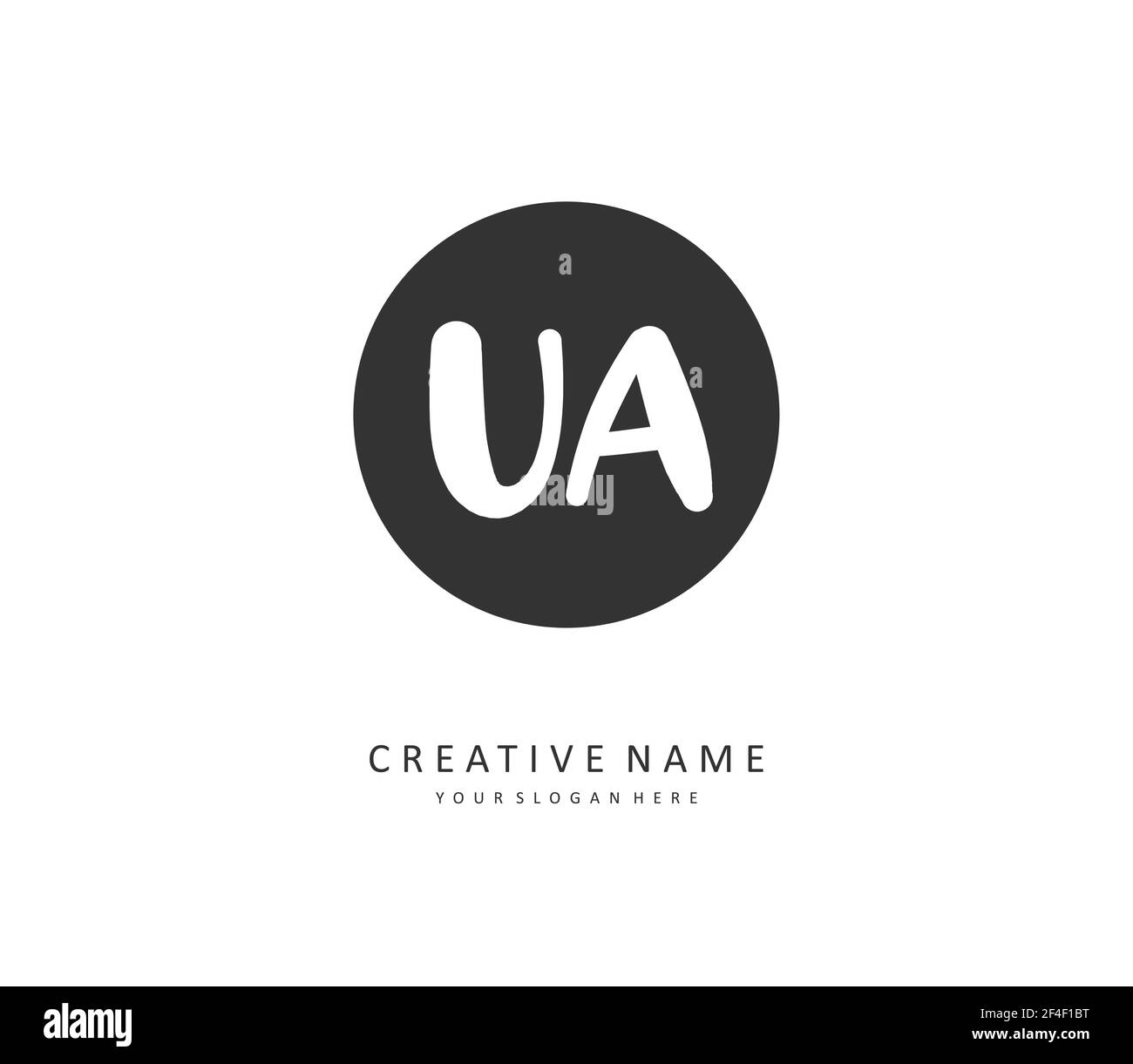 U A UA Initial letter handwriting and signature logo. A concept ...