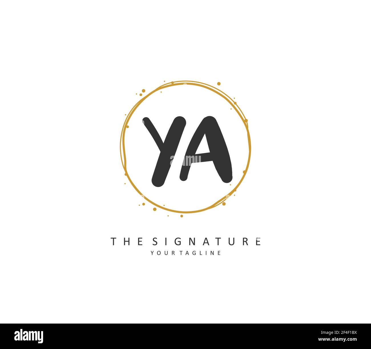 YA Initial letter handwriting and signature logo. A concept handwriting ...