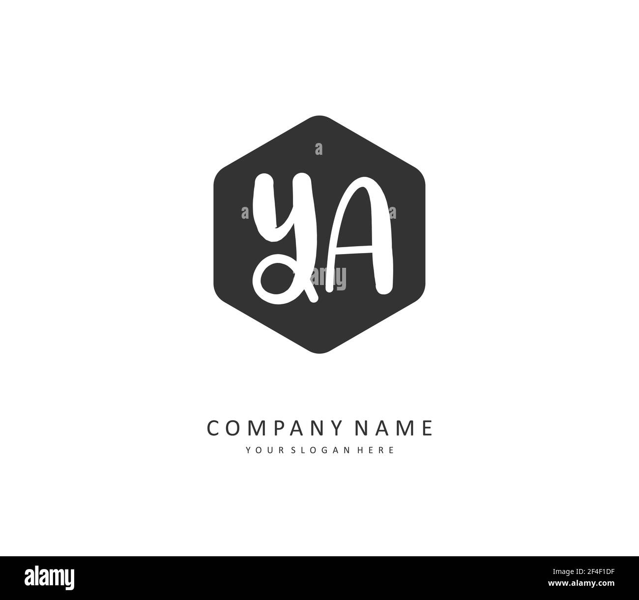 YA Initial letter handwriting and signature logo. A concept handwriting ...