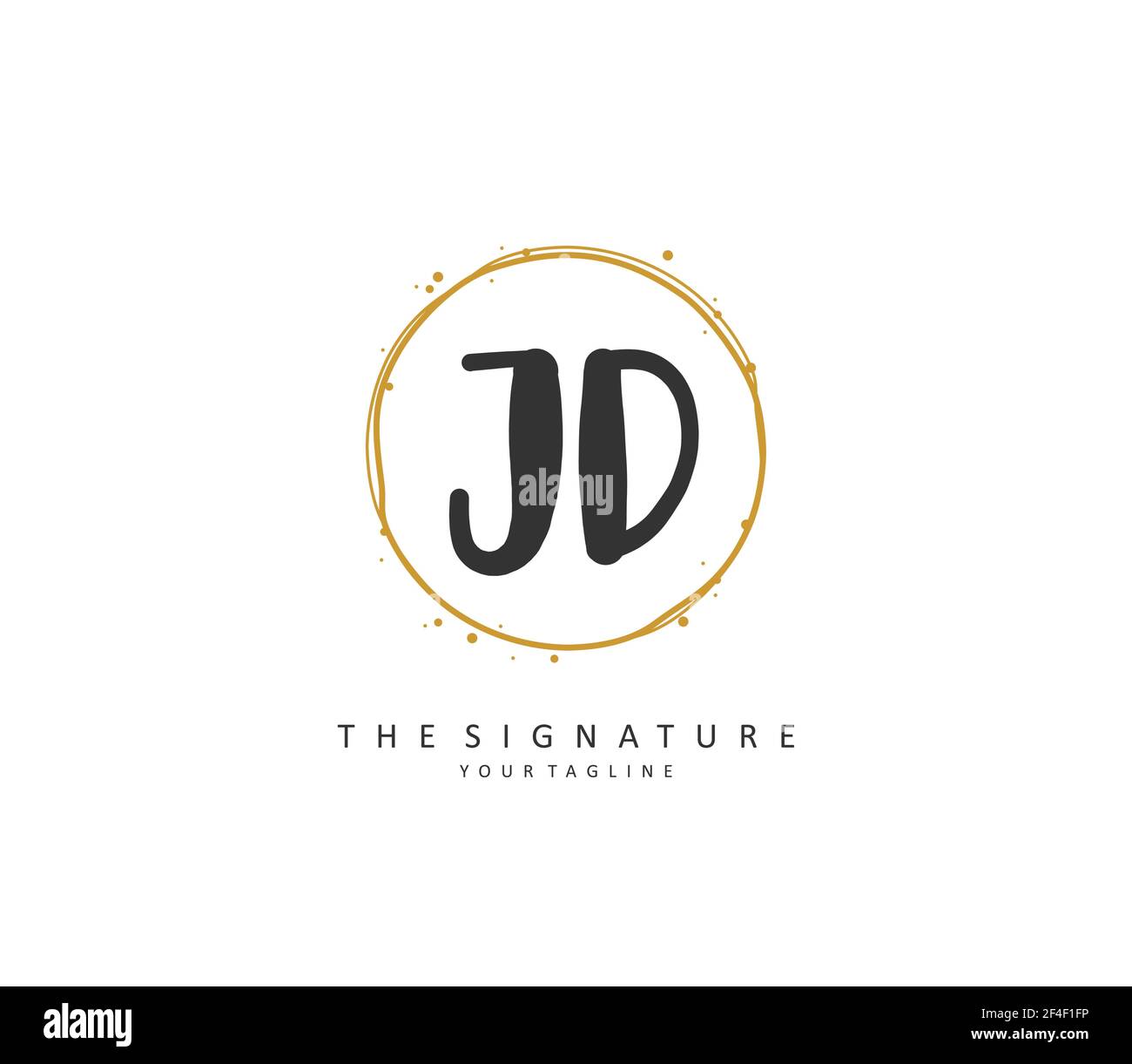 JD Initial letter handwriting and signature logo. A concept handwriting ...