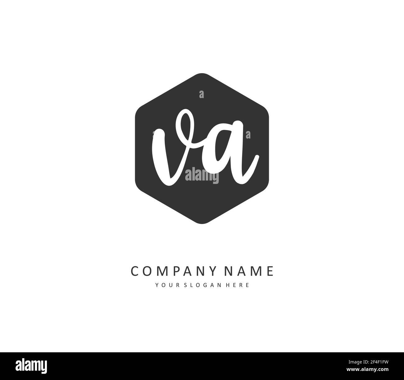 V A VA Initial letter handwriting and signature logo. A concept ...