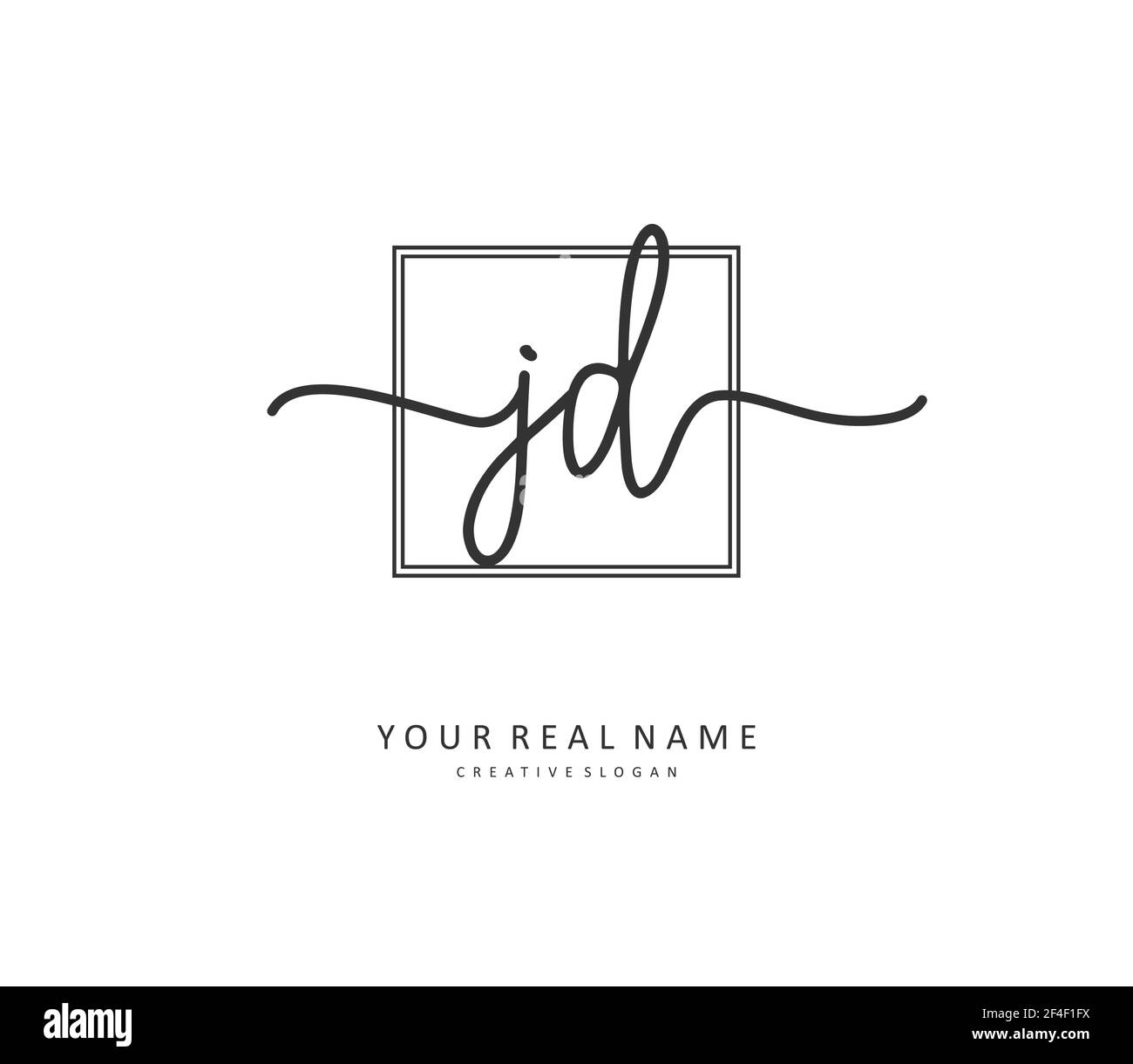 JD Initial letter handwriting and signature logo. A concept handwriting ...