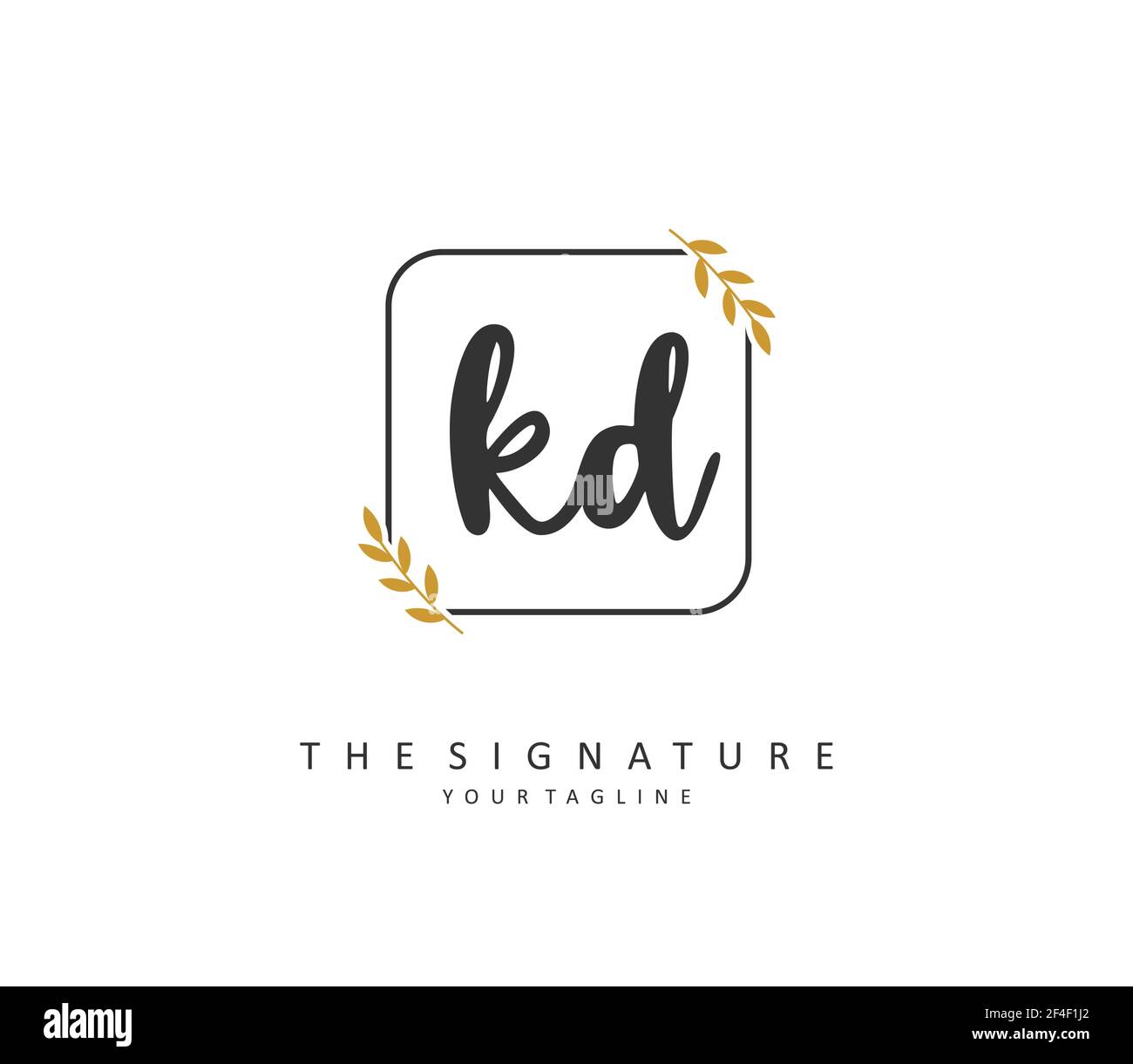 KD Initial letter handwriting and signature logo. A concept handwriting ...
