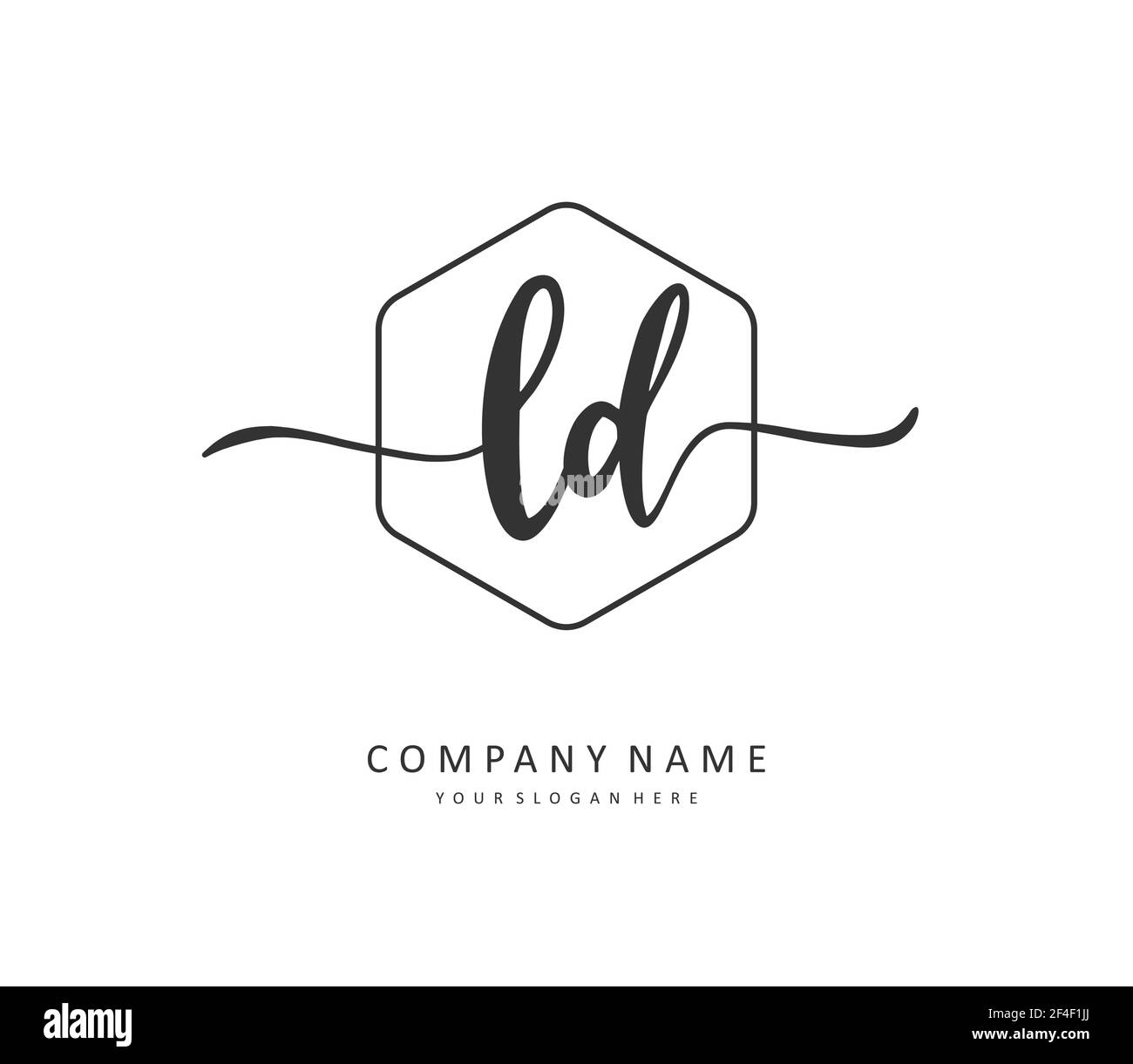 LD Initial letter handwriting and signature logo. A concept handwriting ...