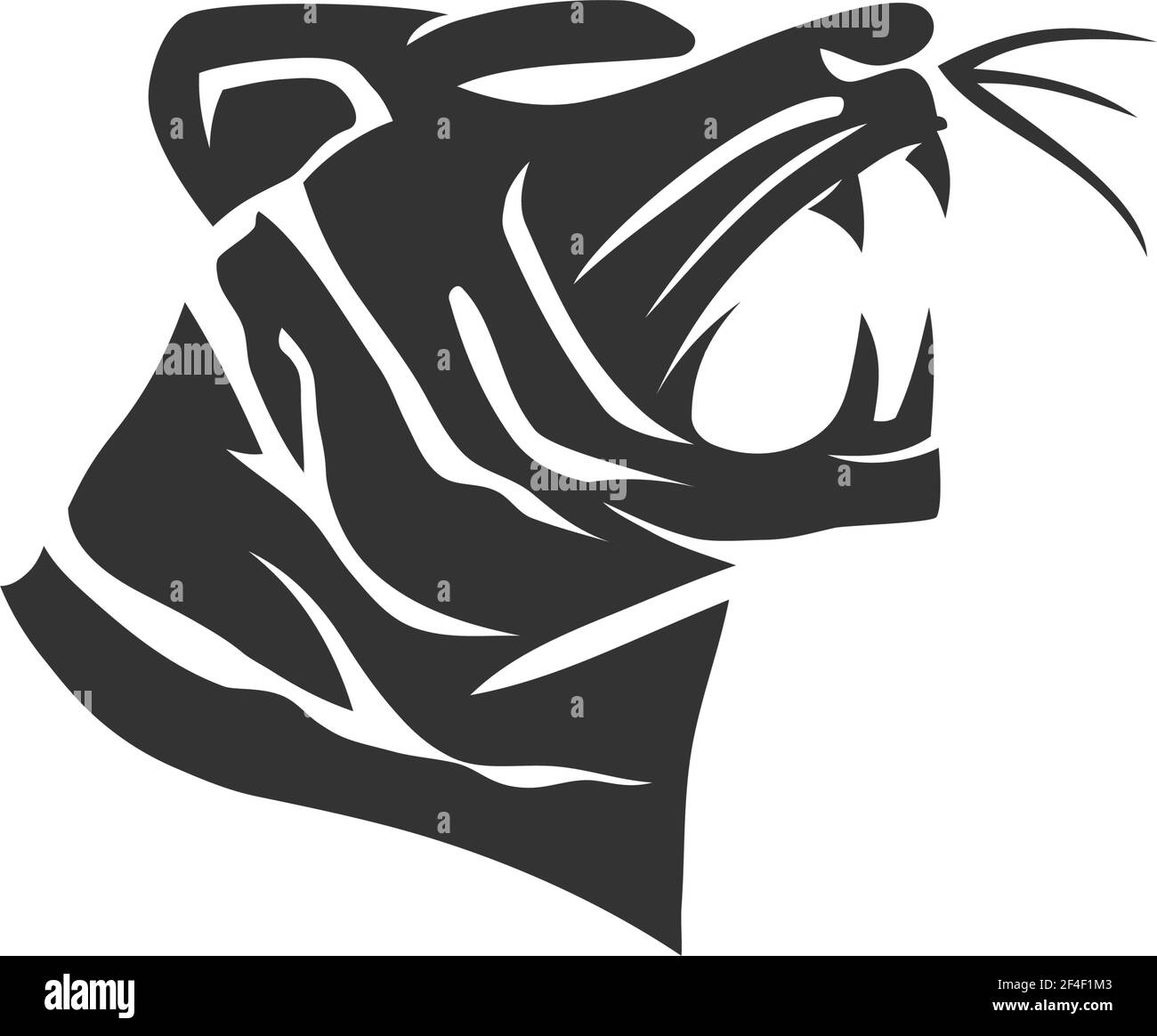 Tiger head Strong Animal mascot Illustration Template Isolated Stock ...