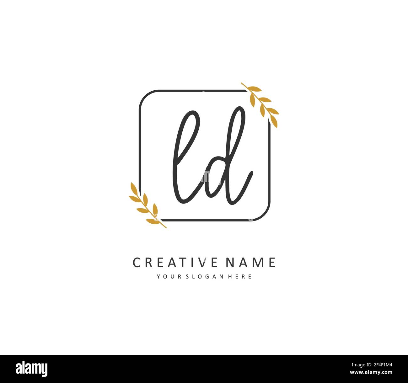 LD Initial letter handwriting and signature logo. A concept handwriting ...