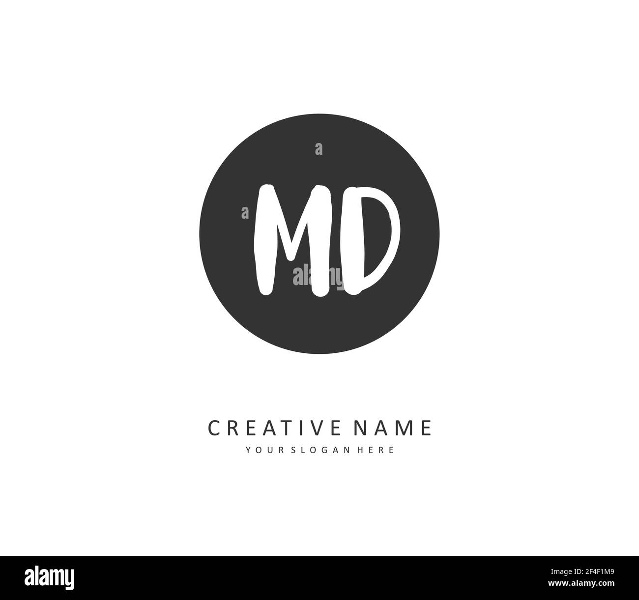 MD Initial letter handwriting and signature logo. A concept handwriting ...