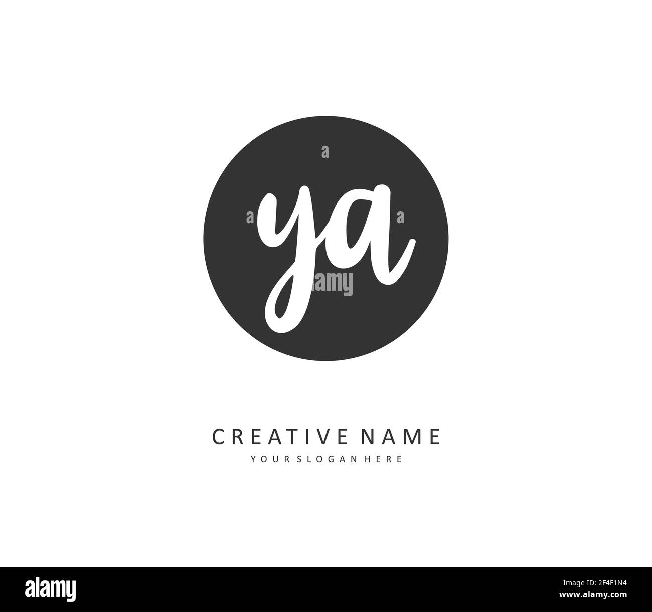 YA Initial letter handwriting and signature logo. A concept handwriting ...