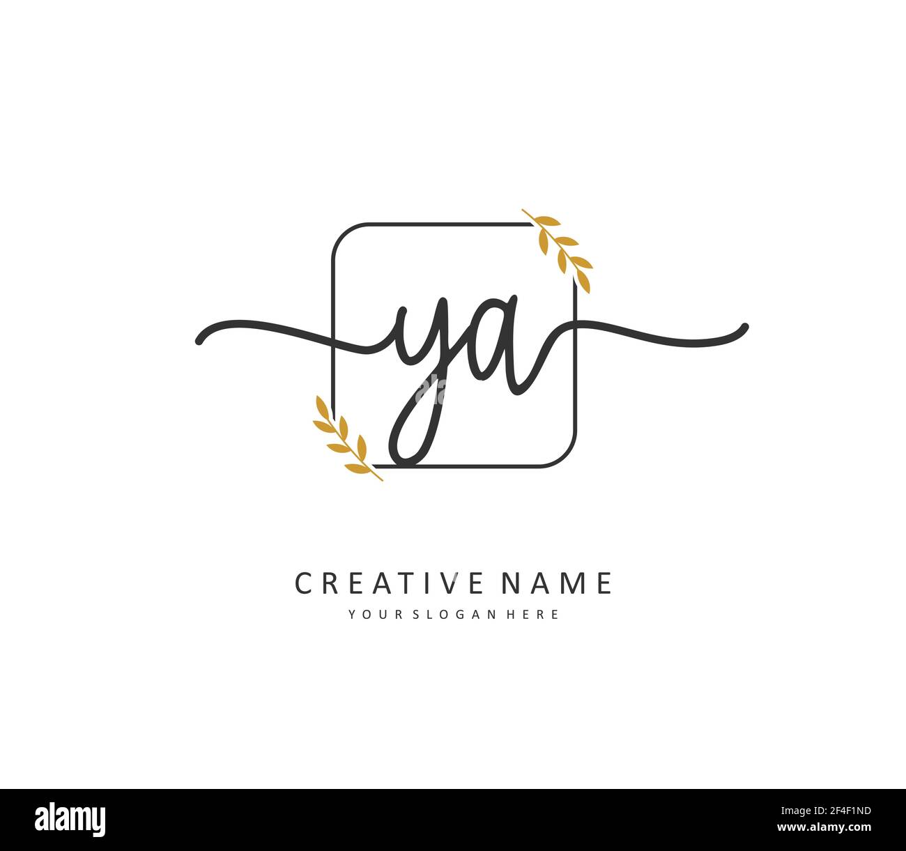 YA Initial letter handwriting and signature logo. A concept handwriting ...
