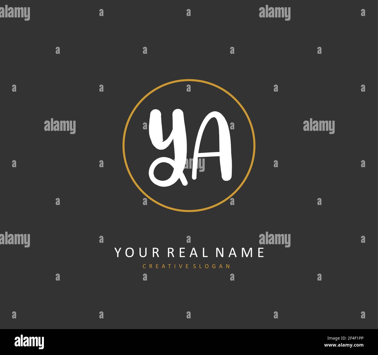 YA Initial letter handwriting and signature logo. A concept handwriting ...