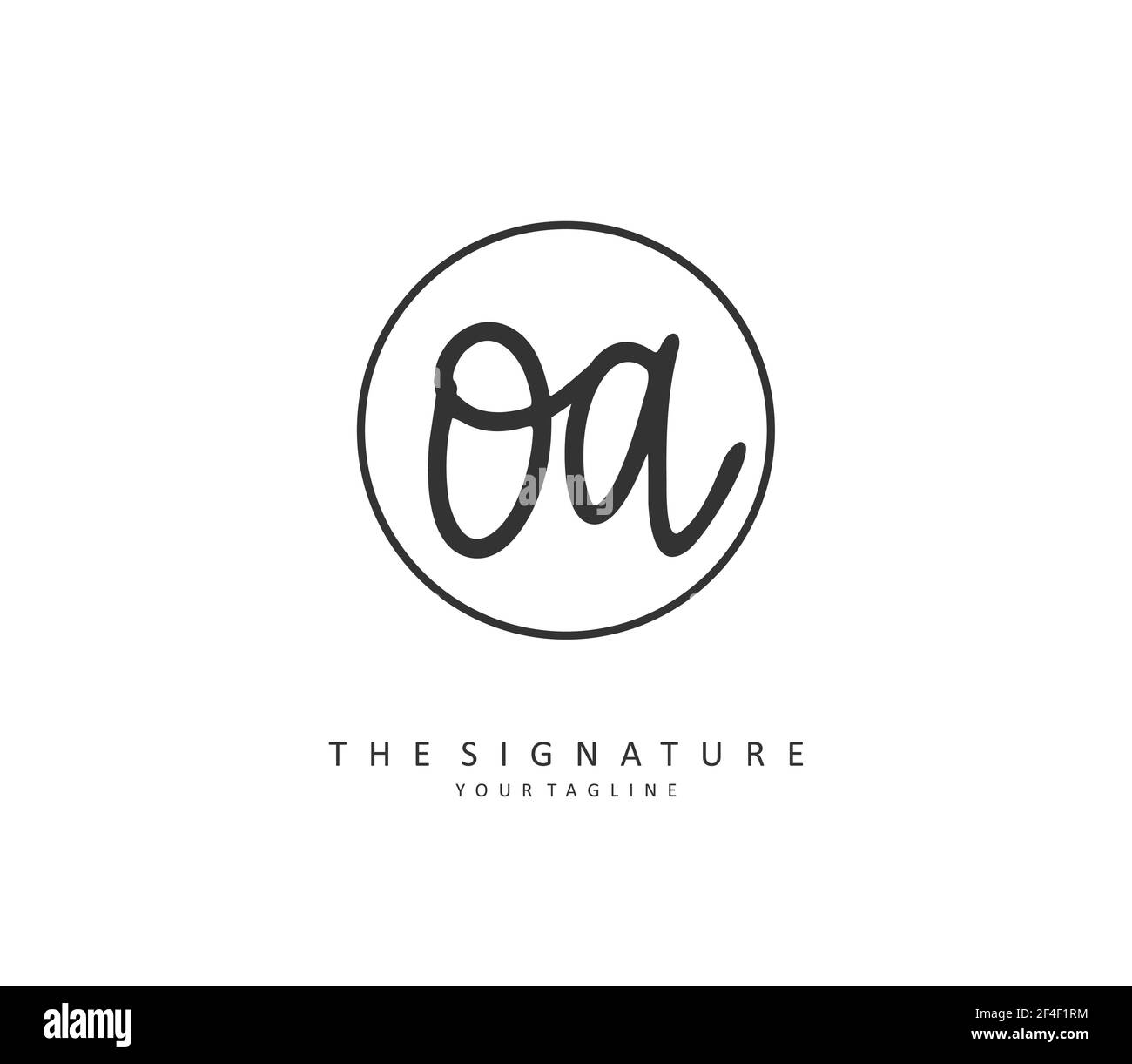 O A OA Initial letter handwriting and signature logo. A concept ...