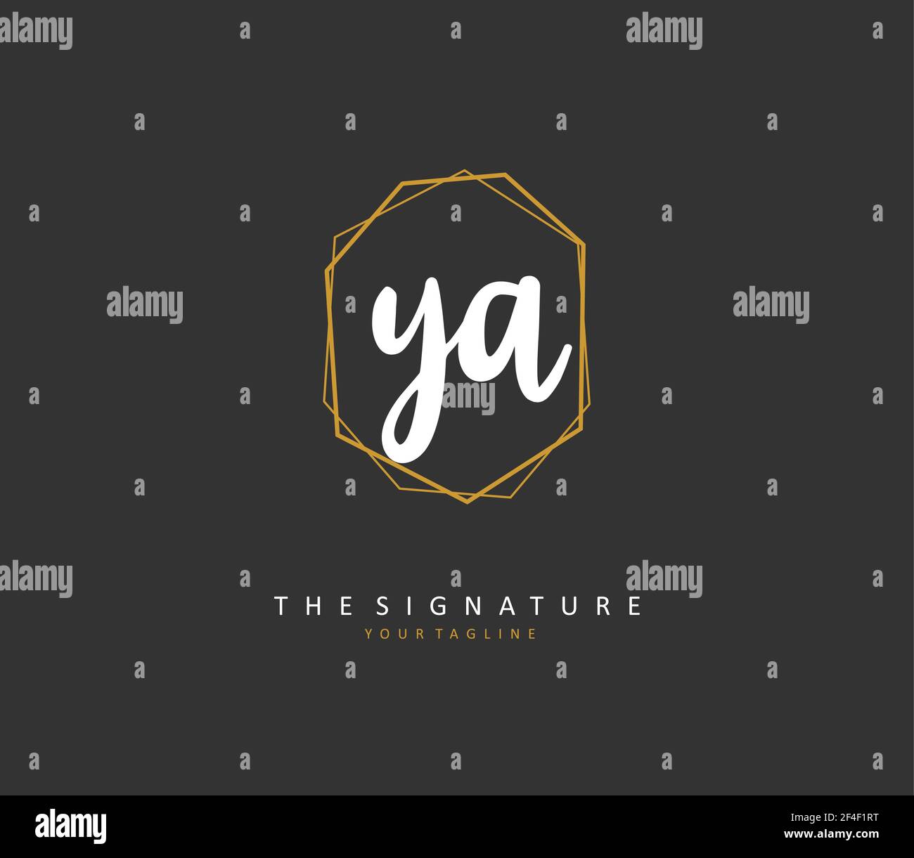YA Initial letter handwriting and signature logo. A concept handwriting ...